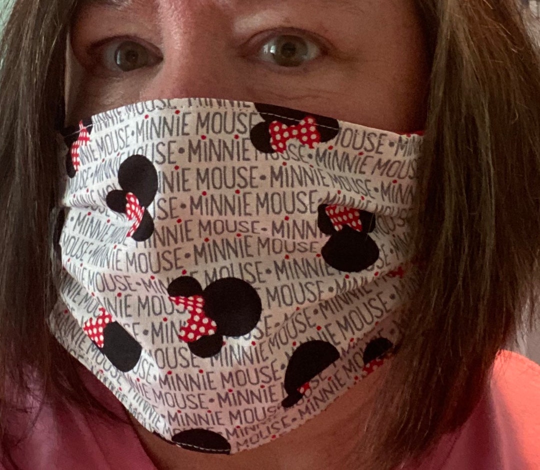 Minnie Mouse Reusable Face Mask, Courtesy Mouth Covering - Etsy