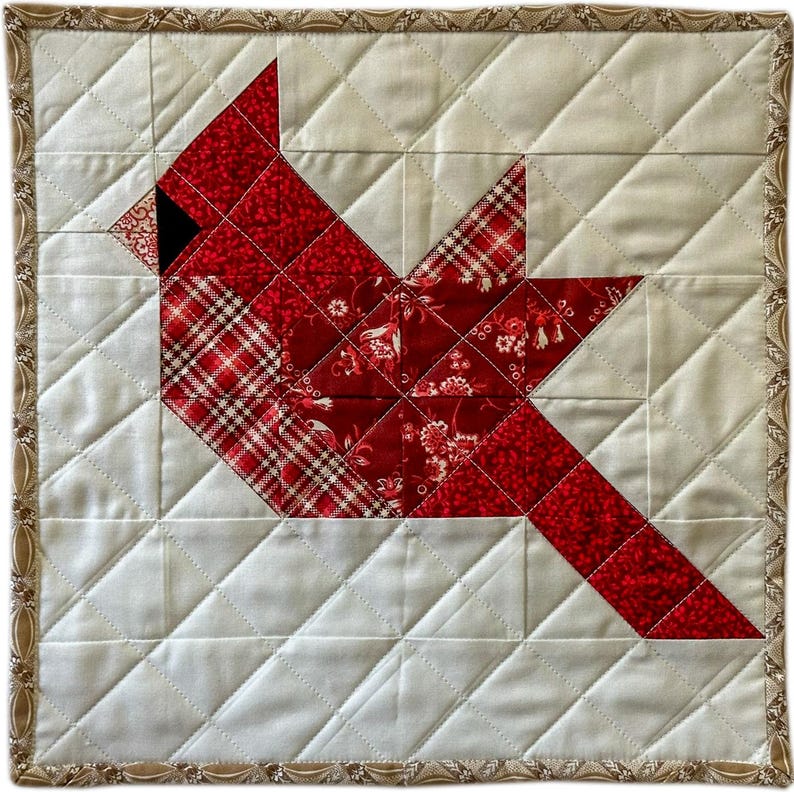 Cardinals Quilt Block Pattern: 9" or 12" Bird Design (PDF Pattern) - Etsy