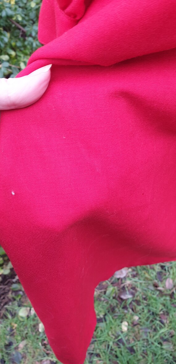 Vintage 80s Peter Barron Red Wool Funnel Neck Dress S… - Gem
