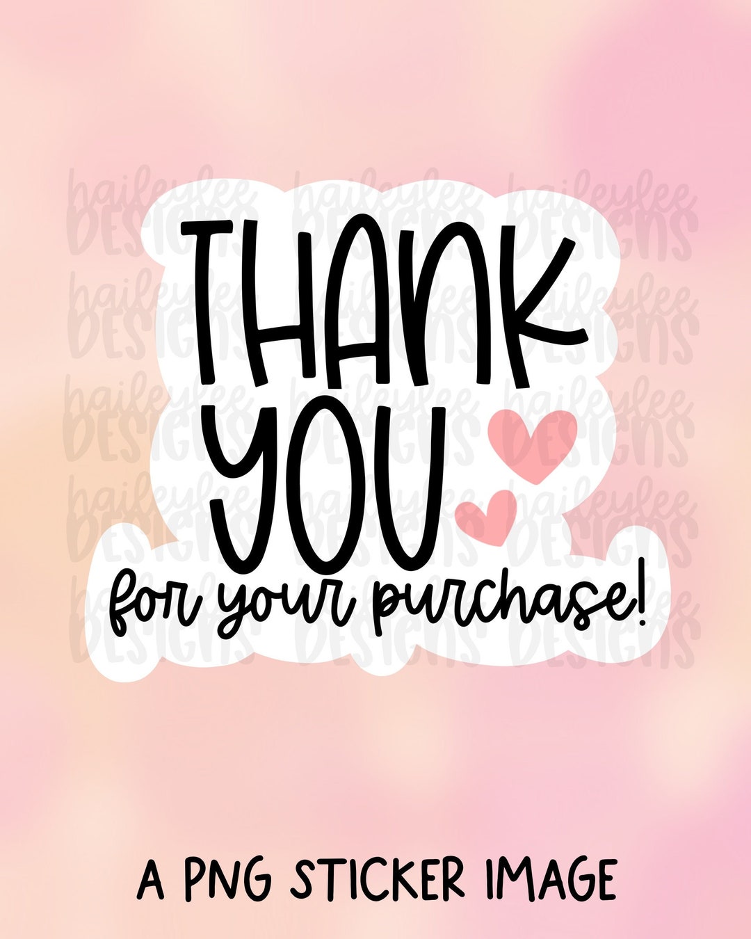 Thank You for Your Purchase Sticker PNG/ Thank You PNG/ Small Business ...