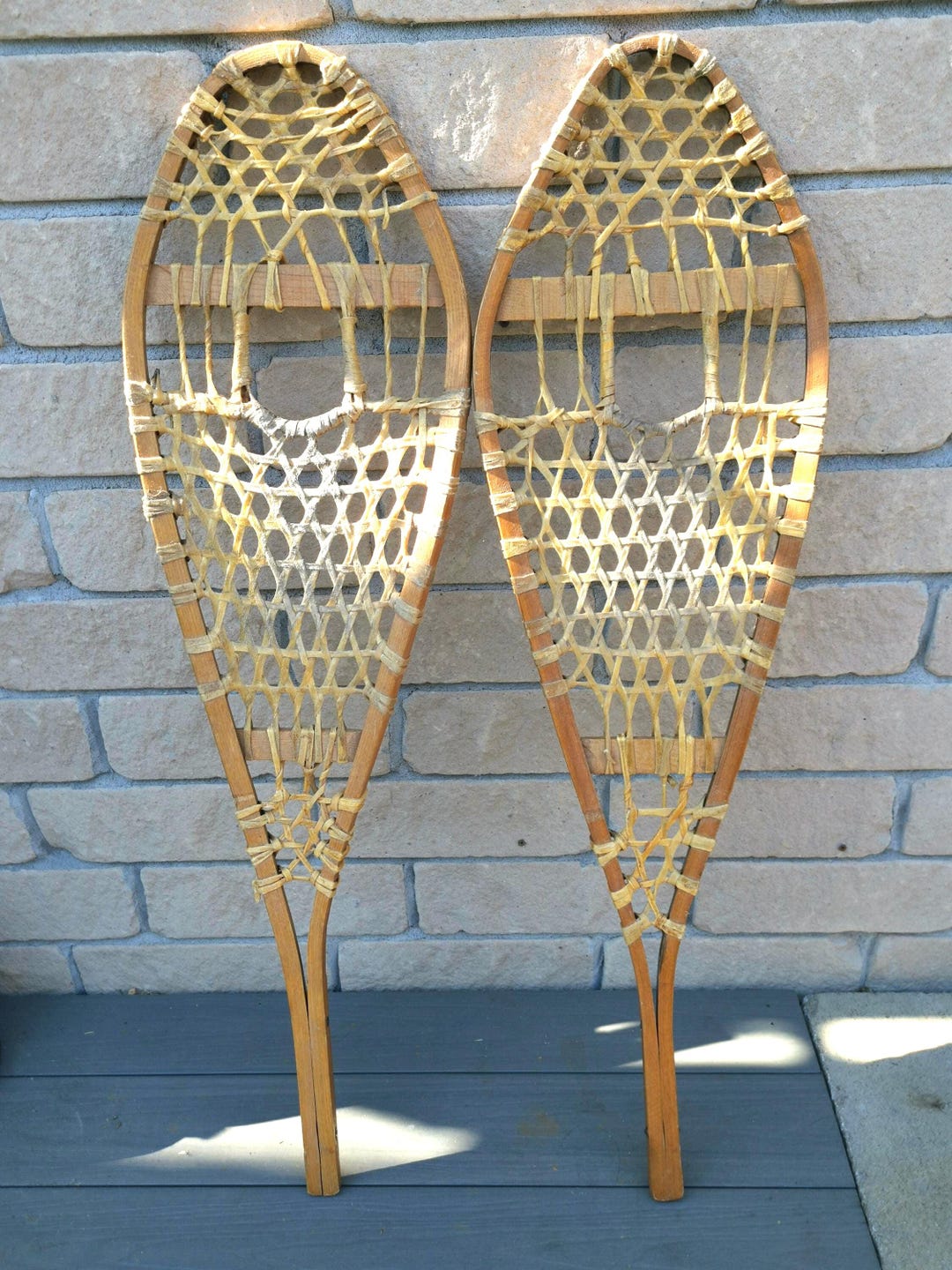 Vintage Canadian Wooden Snowshoes, 42.5"*12", No Binding, Good ...