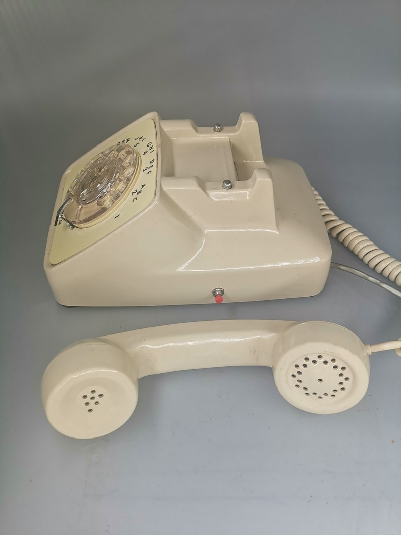 Vintage Beige GTE Automatic Electric Rotary Telephone With Red - Etsy