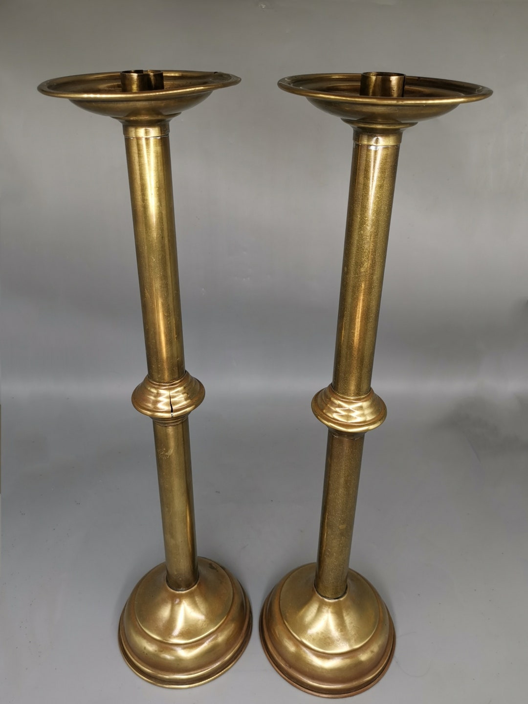 Great Pair of Antique Brass Candlesticks, Circa 1920s', Camirand Ltd ...