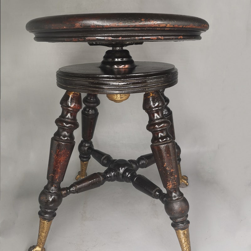 Antique Piano Stool - Etsy