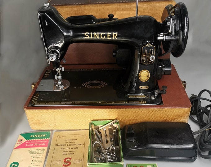 1950s' Singer Sewing Machine, Model 99, With Case, Pedal& Accessories ...