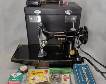 1958 Singer Sewing Machine, Model 99K, With Case, Pedal& Accessories ...