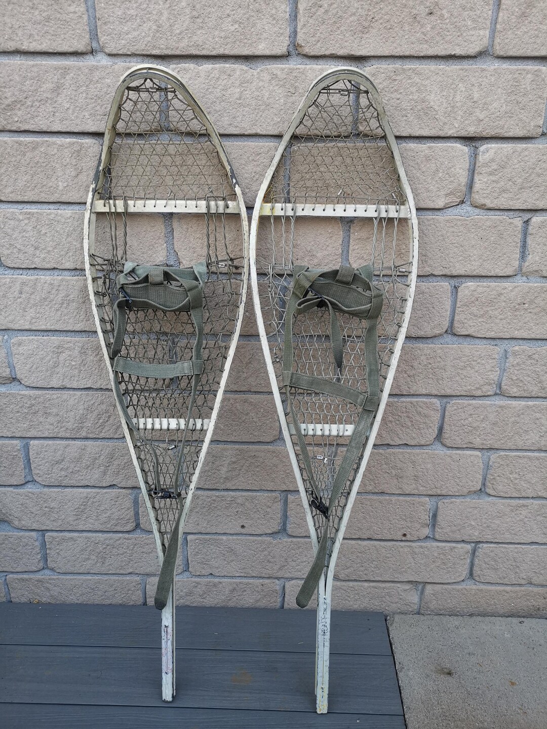 Vintage Military Snowshoes, 46"*12", Magnesium Frames With Steel Wire ...