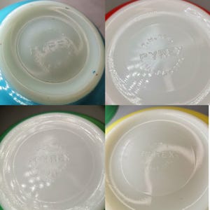 Antique Pyrex Primary Multicolor Mixing Bowls Set of 4, T.M.REG. Pyrex ...