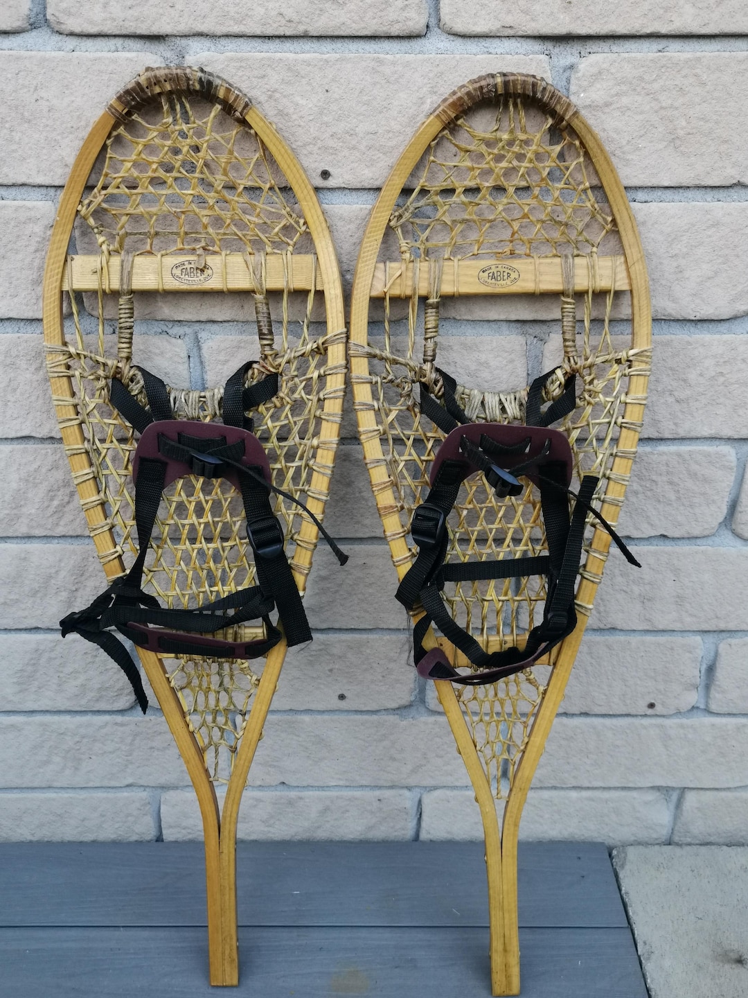 Vintage Faber Wooden Snowshoes, 36.5”*11“, Almost New Condition ...