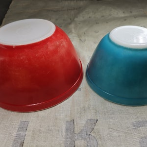 Antique Pyrex Primary Multicolor Mixing Bowls Set of 4, Good Vintage ...