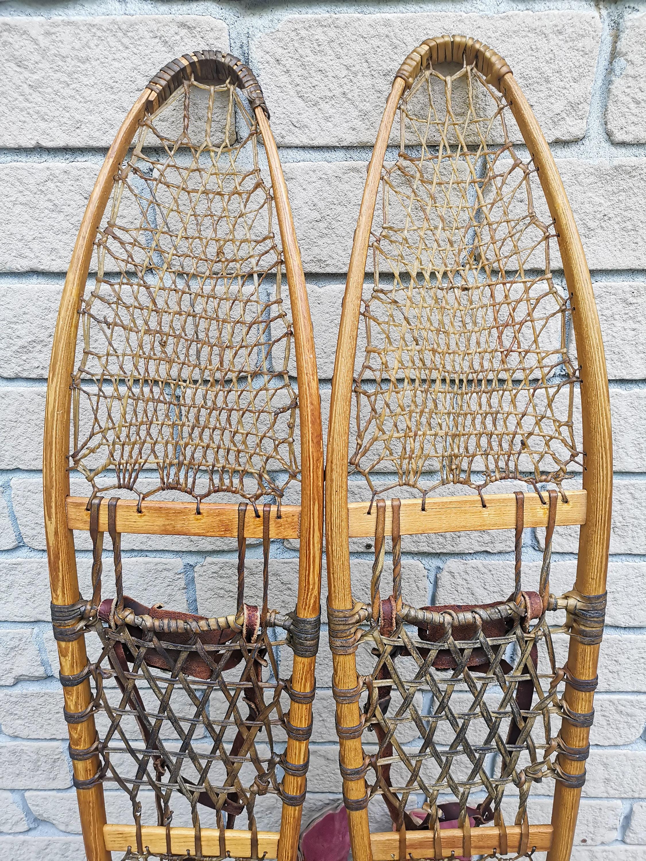 Vintage Snocraft Wooden Snowshoes, 56” X 10.5”, Norway Maine, USA ...