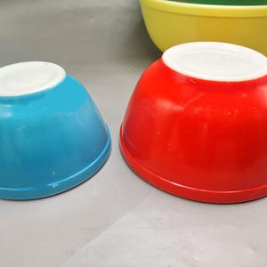 Antique Pyrex Primary Multicolor Mixing Bowls Set of 4, T.M.REG. Pyrex ...