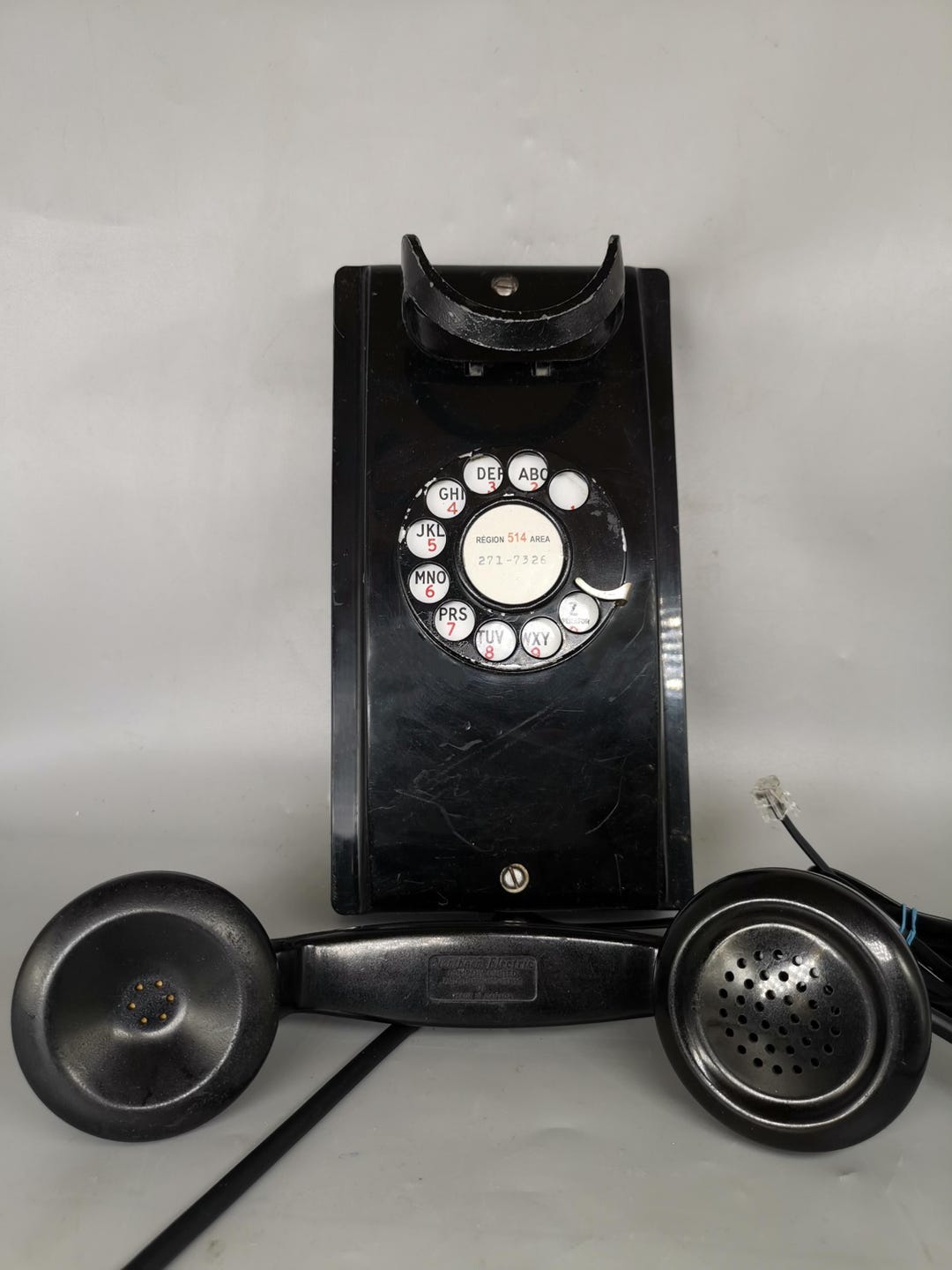 Antique Black Wall Bakelite Phone, Northern Electric, T1, Patented 1922 ...