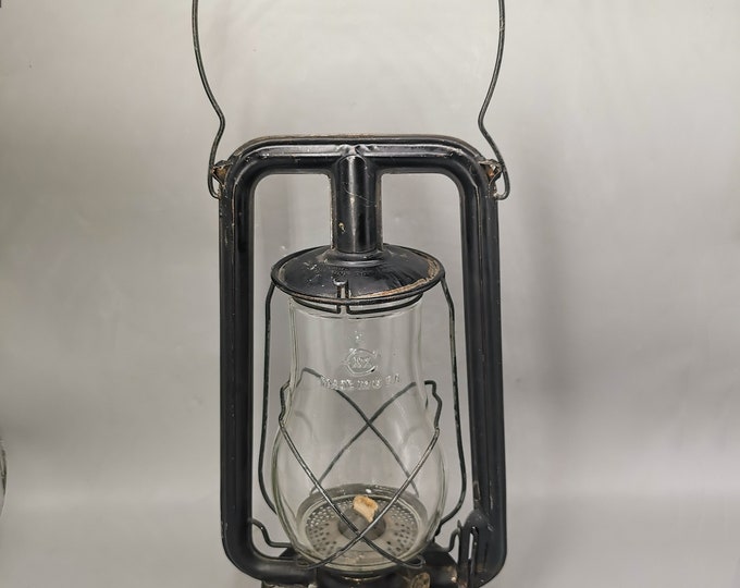 Antique Paull's No. 0 Black Railroad Lantern With Clear CNX Globe, Pat ...
