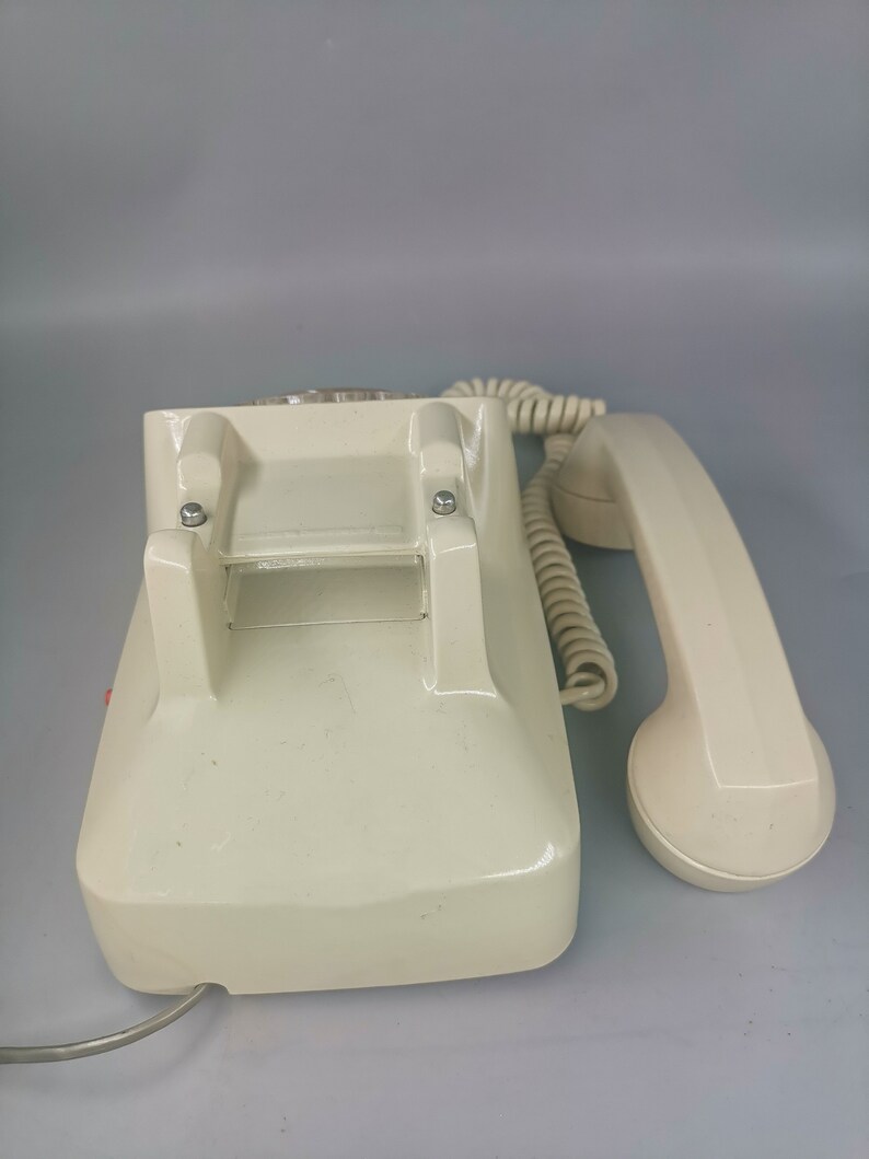 Vintage Beige GTE Automatic Electric Rotary Telephone With Red - Etsy