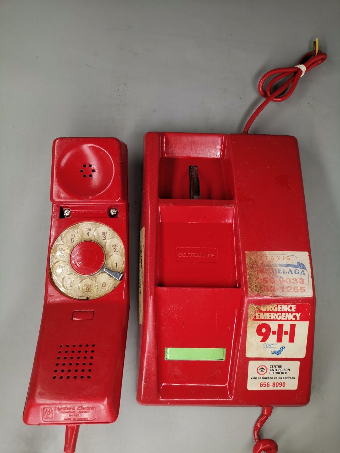 Vintage Red Northern Electric Contempra Desk Rotary Telephone, RD 1967 ...