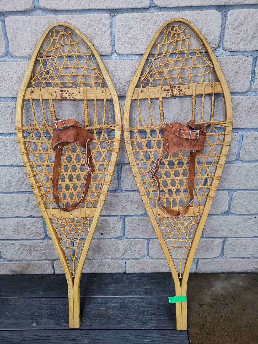 Vintage Torpedo Wooden Snowshoes, 42E*14, Very Good Condition, Cleaned ...