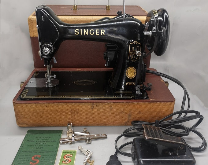 1957 Singer Sewing Machine, Model 99K, With Case, Pedal& Accessories ...