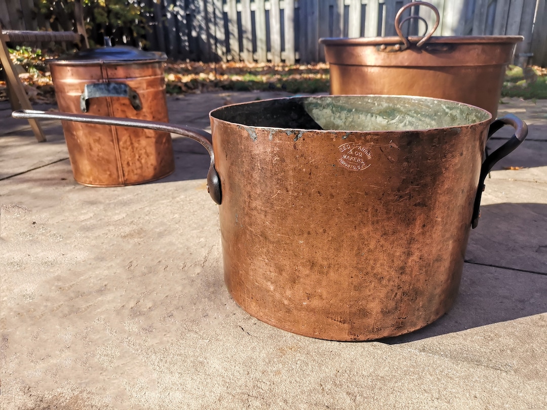 Antique Geo Sparrow & Co Red Copper Pot, Circa 1900s, Diameter 14.75 ...