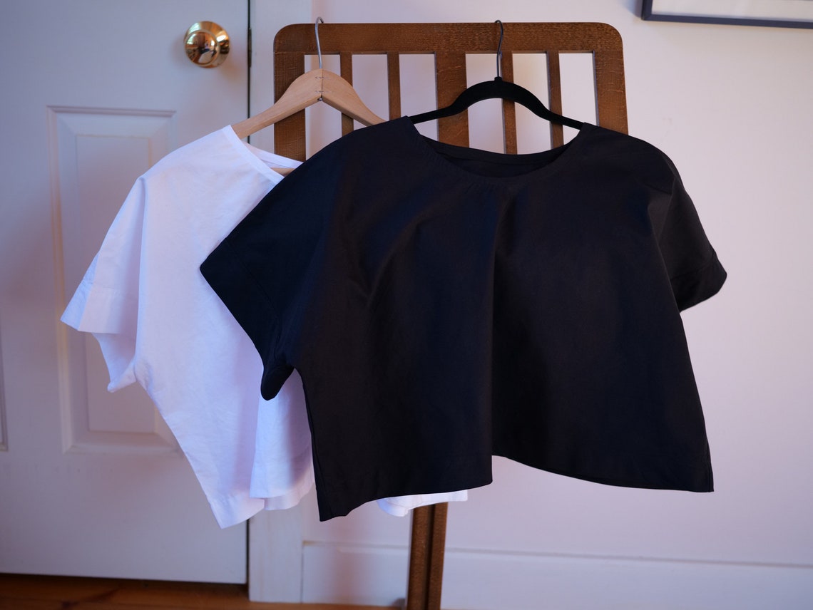 Boxy Crop Top Sewn to Order Everyday Cotton Blouses - Etsy