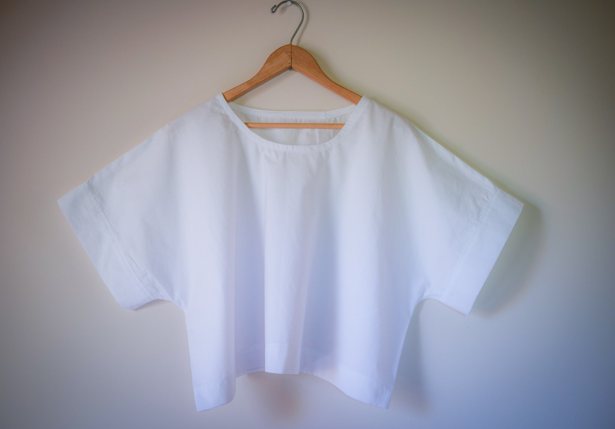 Boxy Crop Top Sewn to Order Everyday Cotton Blouses - Etsy