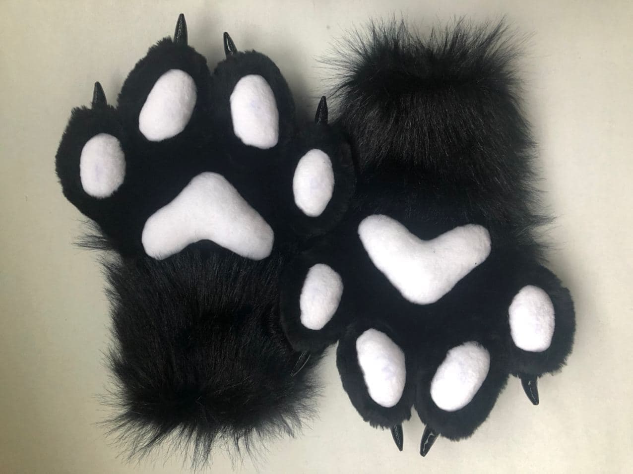 Black White Fur Paws With Claws Fursuit Hand Paws Cat Paws | Etsy
