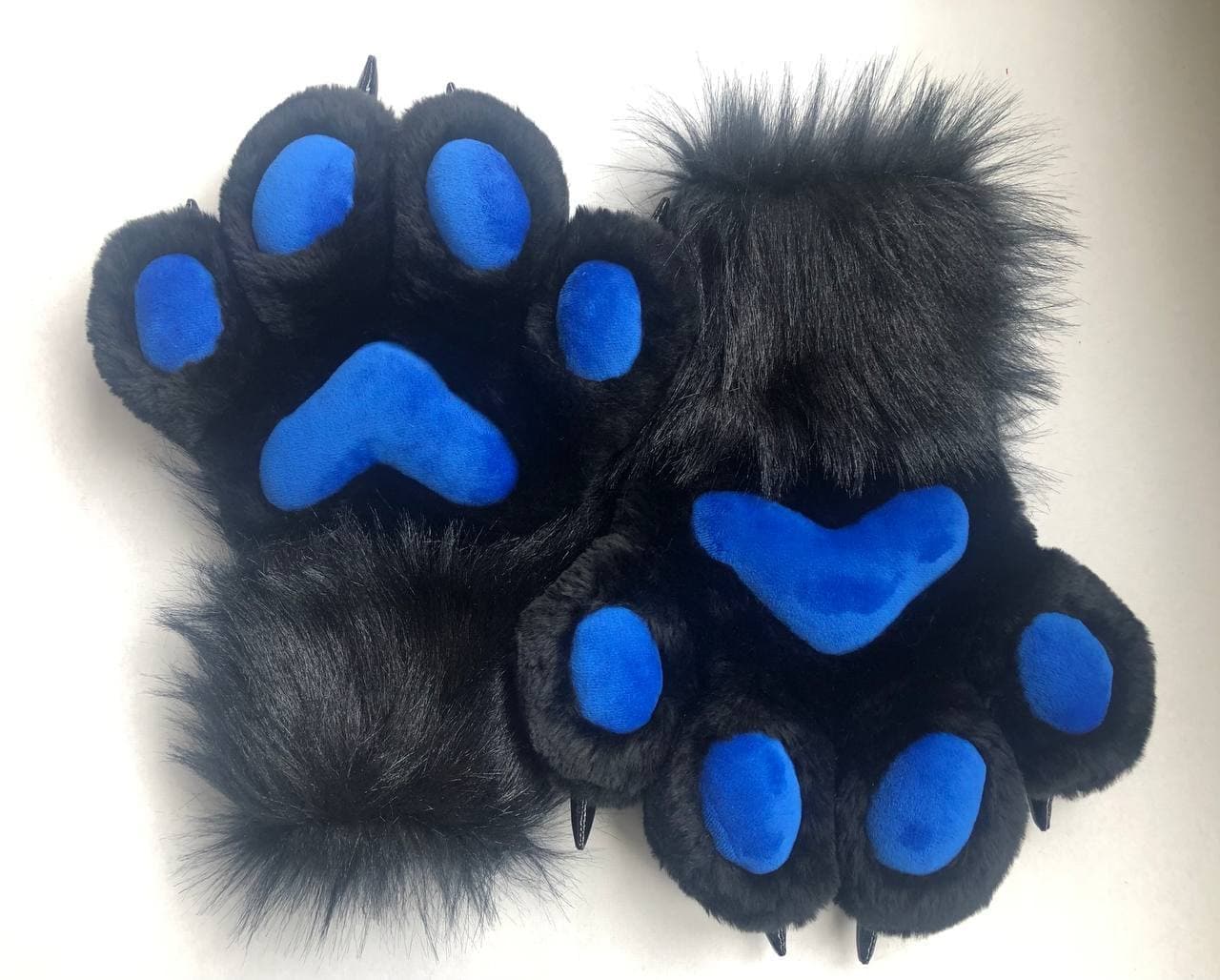 Black Blue Fur Paws With Claws Fursuit Hand Paws Cat Paws | Etsy