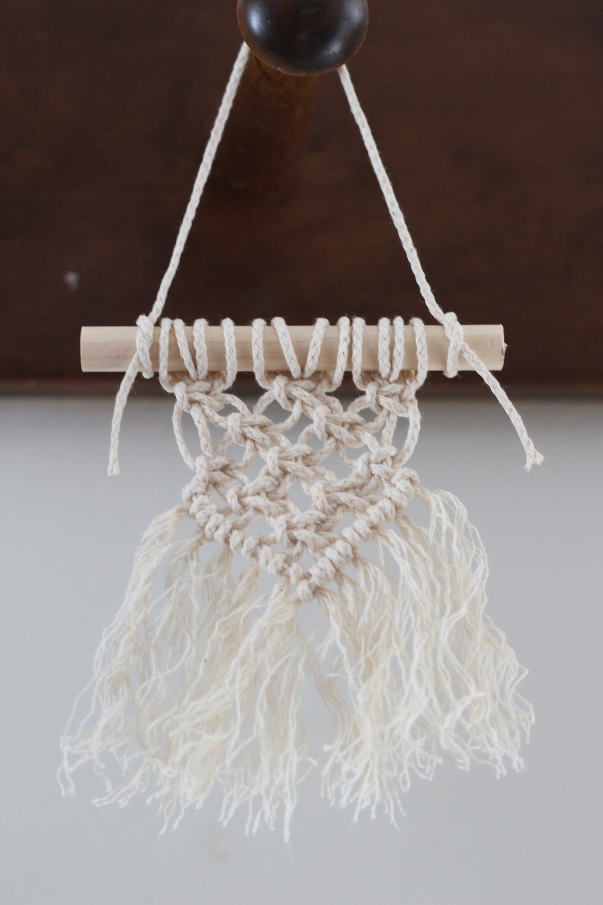 Mini Macrame Hanging, Macrame, Macrame Car Accessories, Boho Mini ...