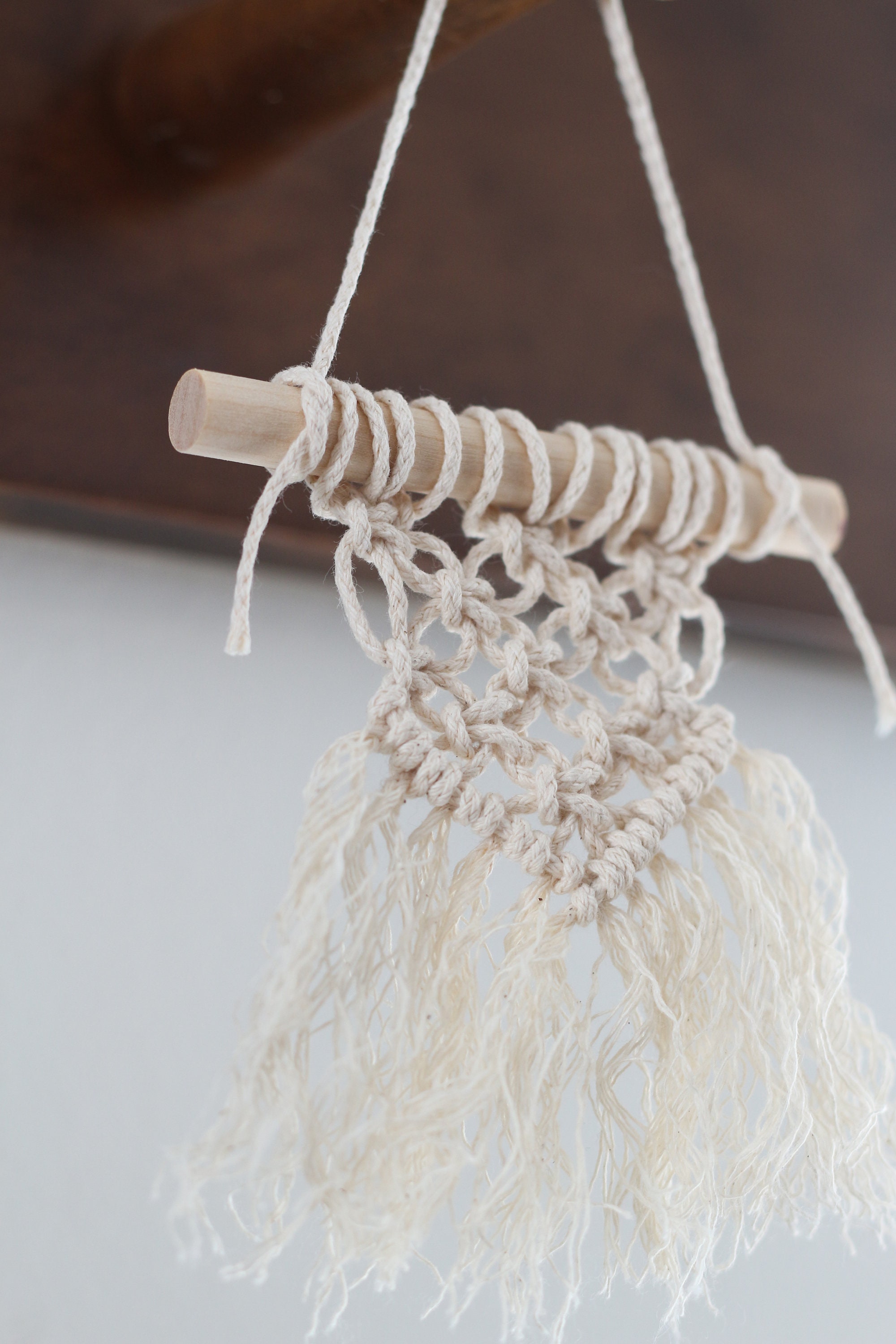 Mini Macrame Hanging, Macrame, Macrame Car Accessories, Boho Mini ...