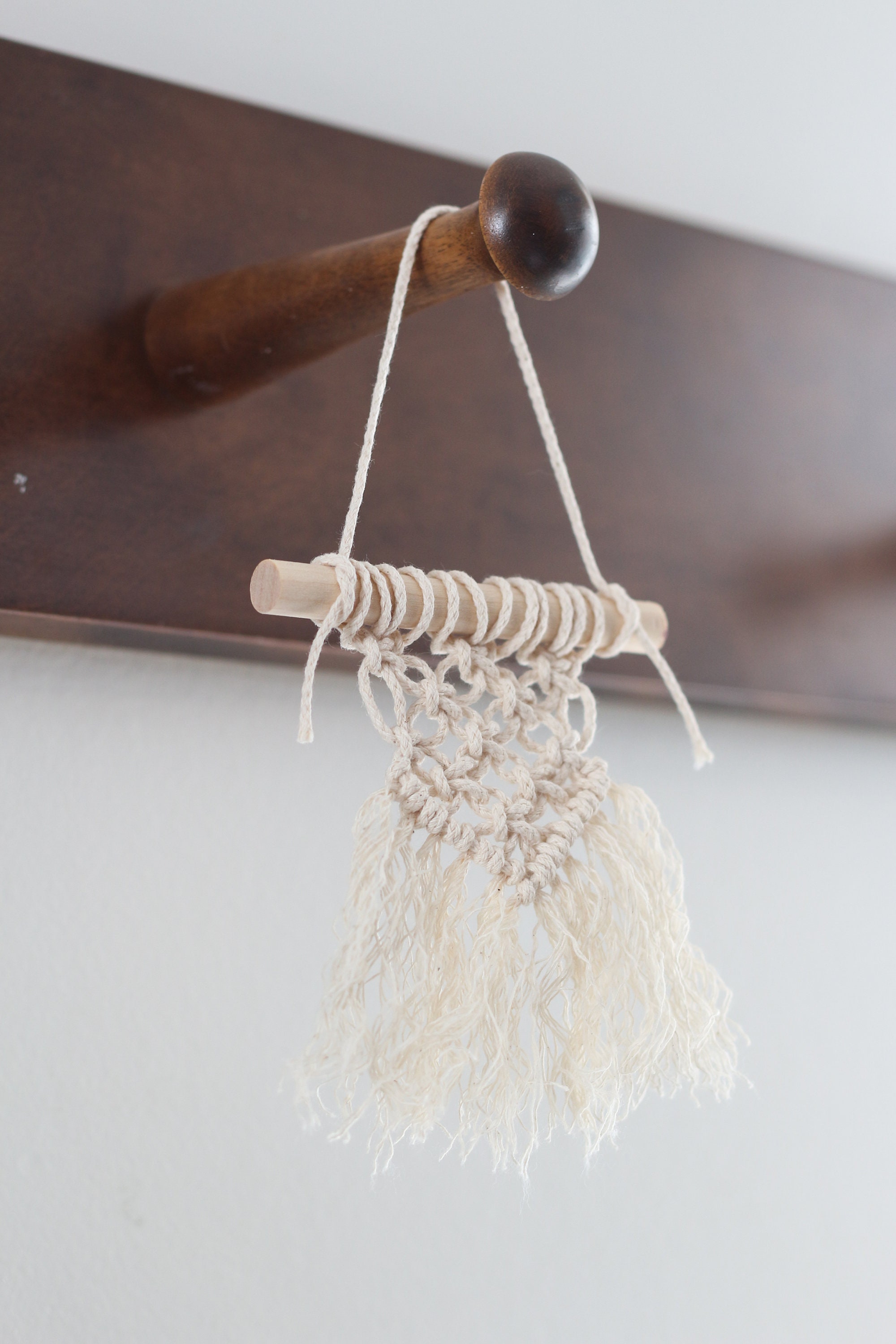 Mini Macrame Hanging, Macrame, Macrame Car Accessories, Boho Mini ...