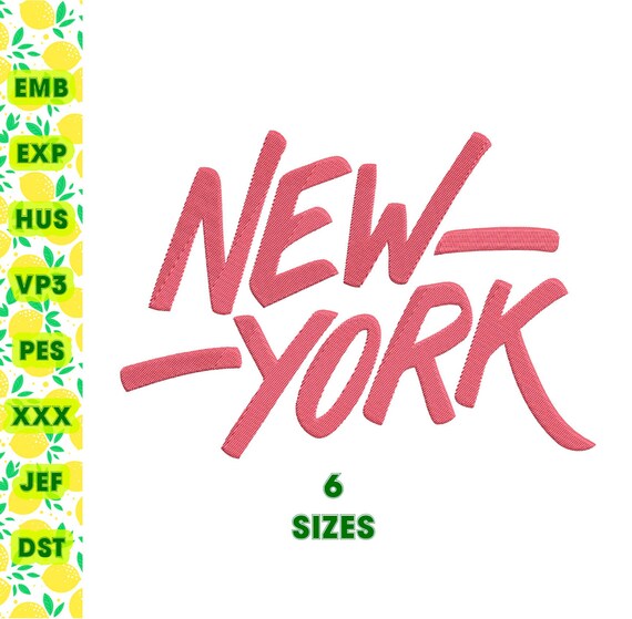 New York Machine Embroidery Design 6 Size INSTANT DOWNLOAD - Etsy