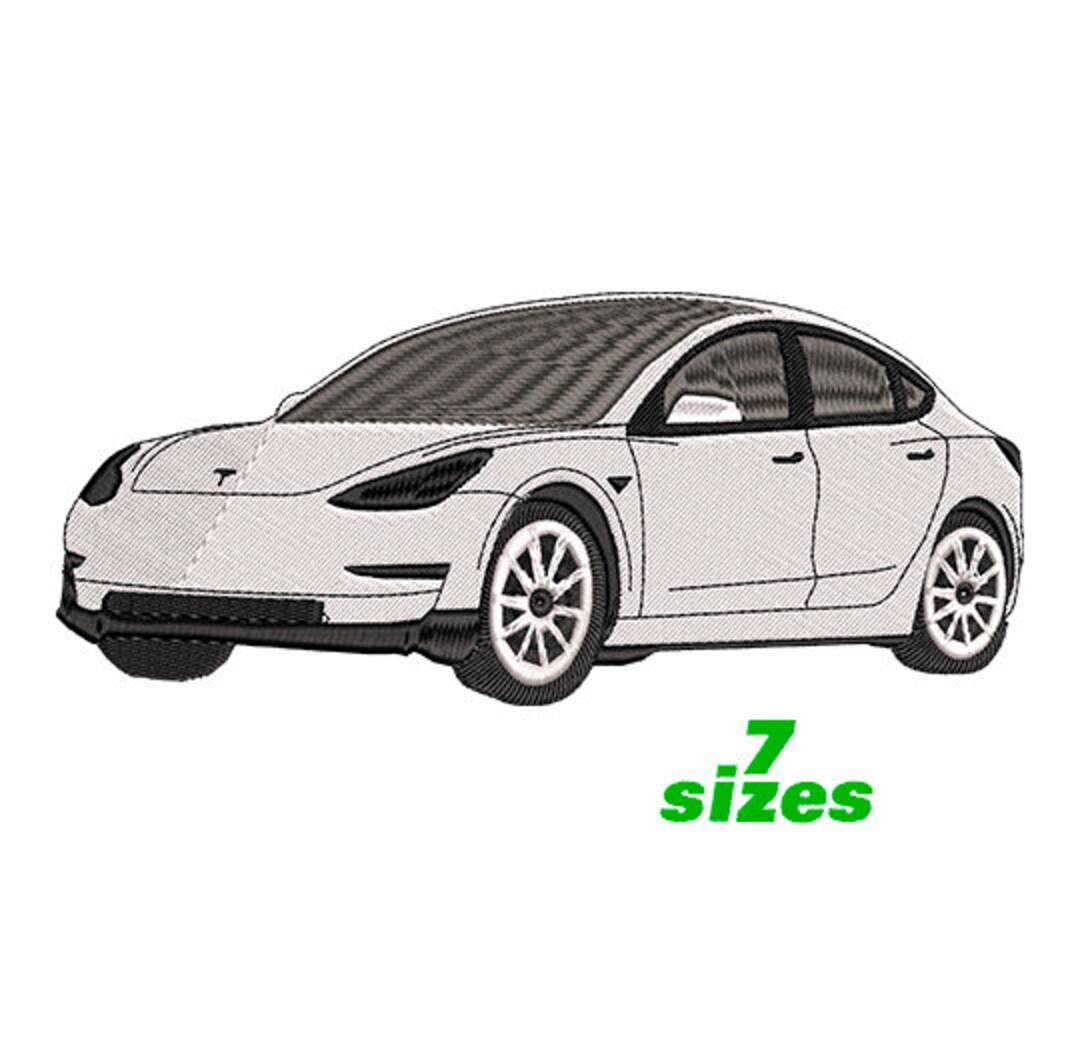 Electric Car Embroidery Design, Machine Embroidery Design 7 Size ...