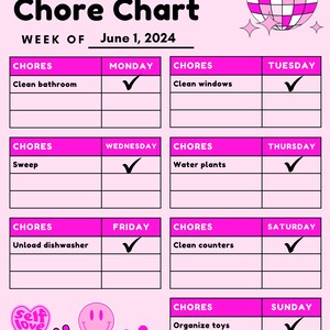 Weekly Chore Chart | Printable and Editable Chore Chart | Kid's and ...
