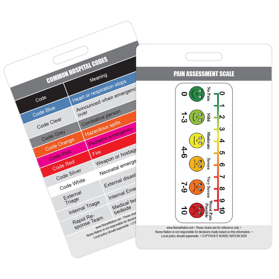 Pain Assessment Tool Reference and Common Hospital Code | Etsy