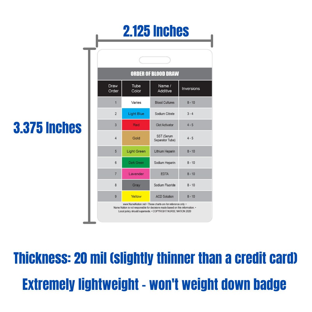 Order of Blood Draw Vertical Badge Card - Etsy