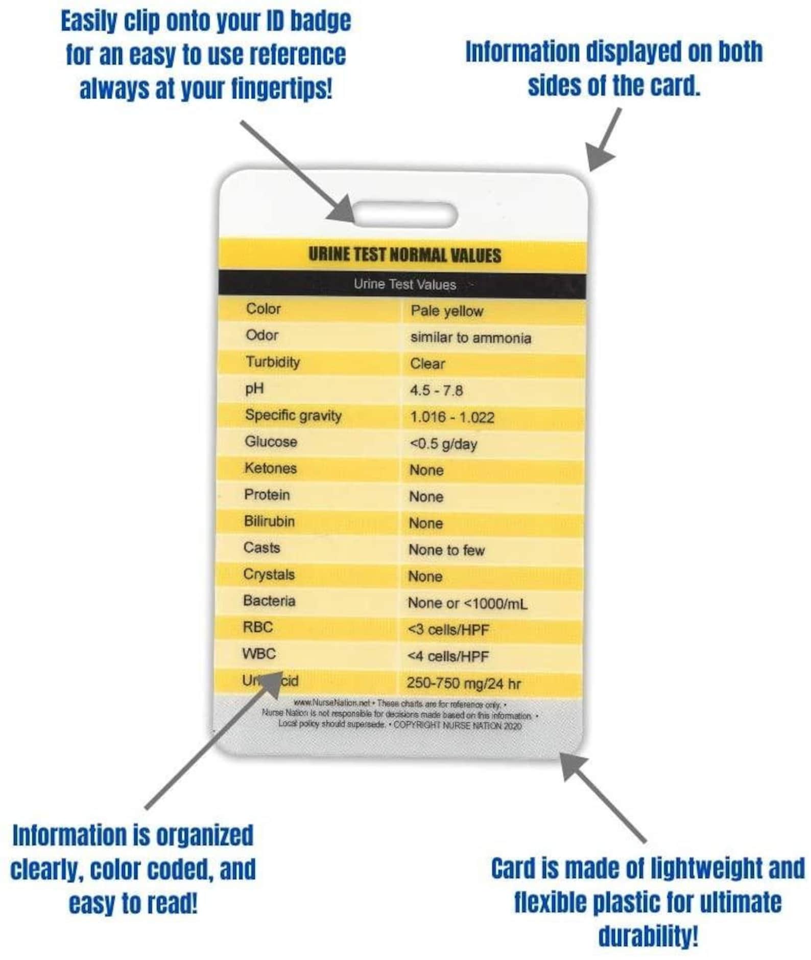 Urine Lab Values and Glucose Lab Values Reference Vertical | Etsy