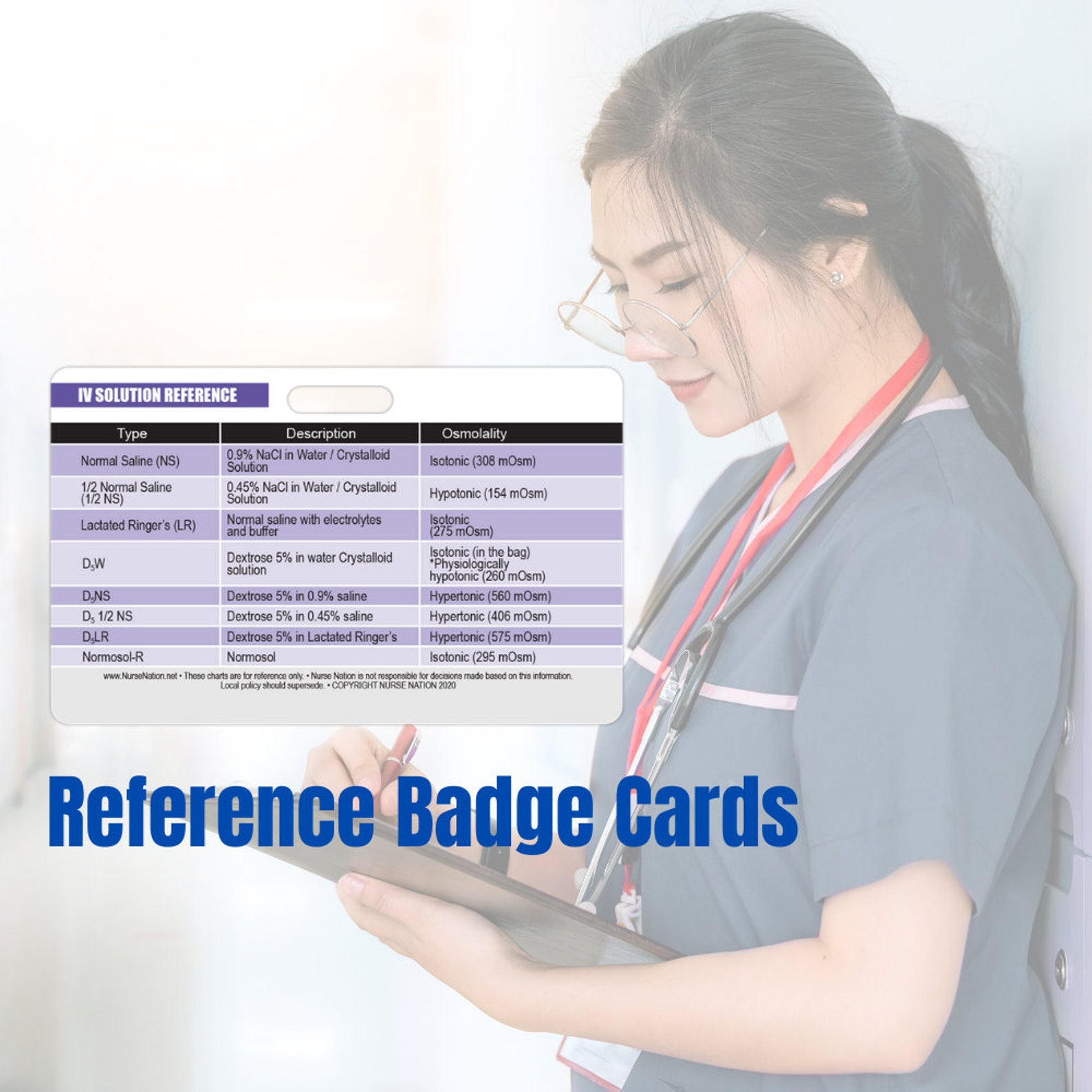 IV intravenous Solution Reference Horizontal Badge Card - Etsy