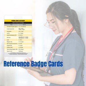 Nurse Nation 30 Vertical Badge Reference Cards Set - Nursing, Lab Values, EKG, Vitals, and More ...