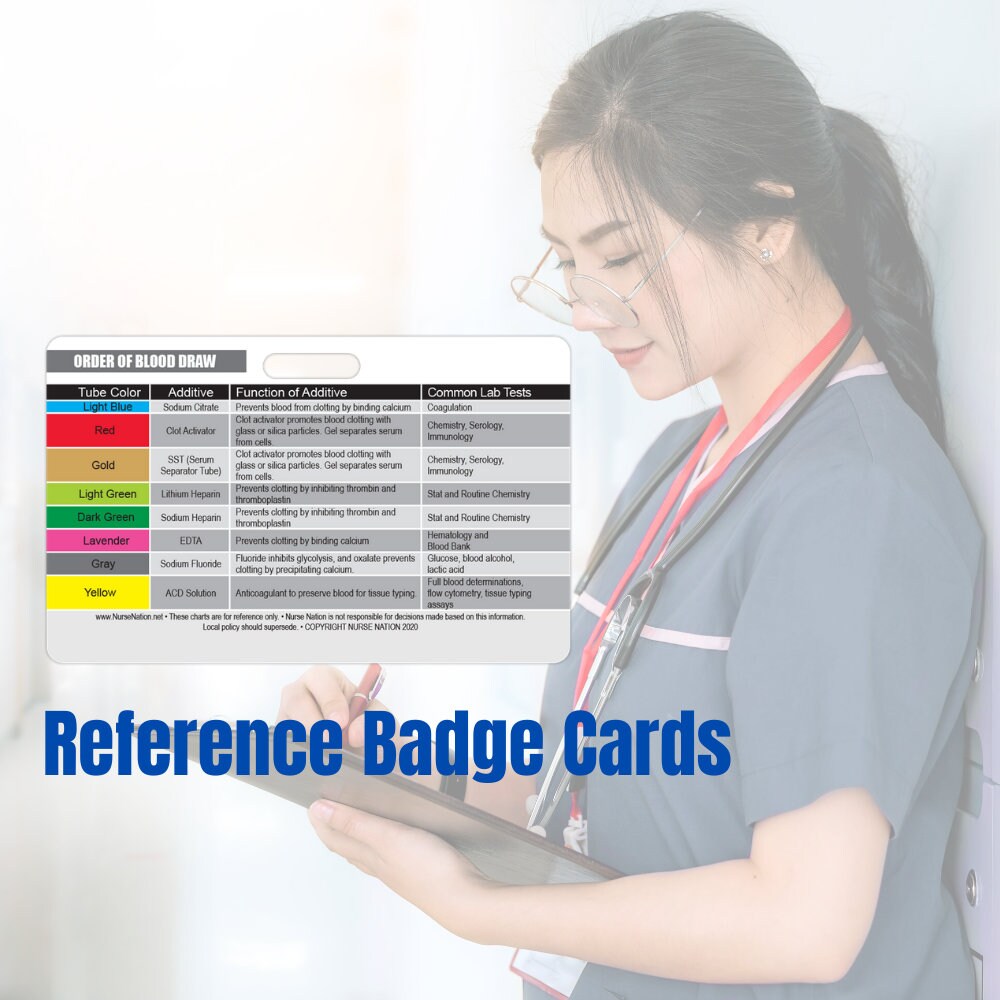 Hockey Stick Order Of Blood Draw Badge Card - Horizontal Plastic ...