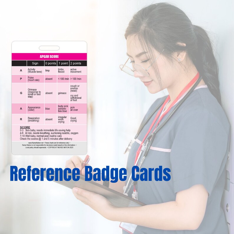 APGAR Score Reference and Newborn Assessment Vertical Badge - Etsy