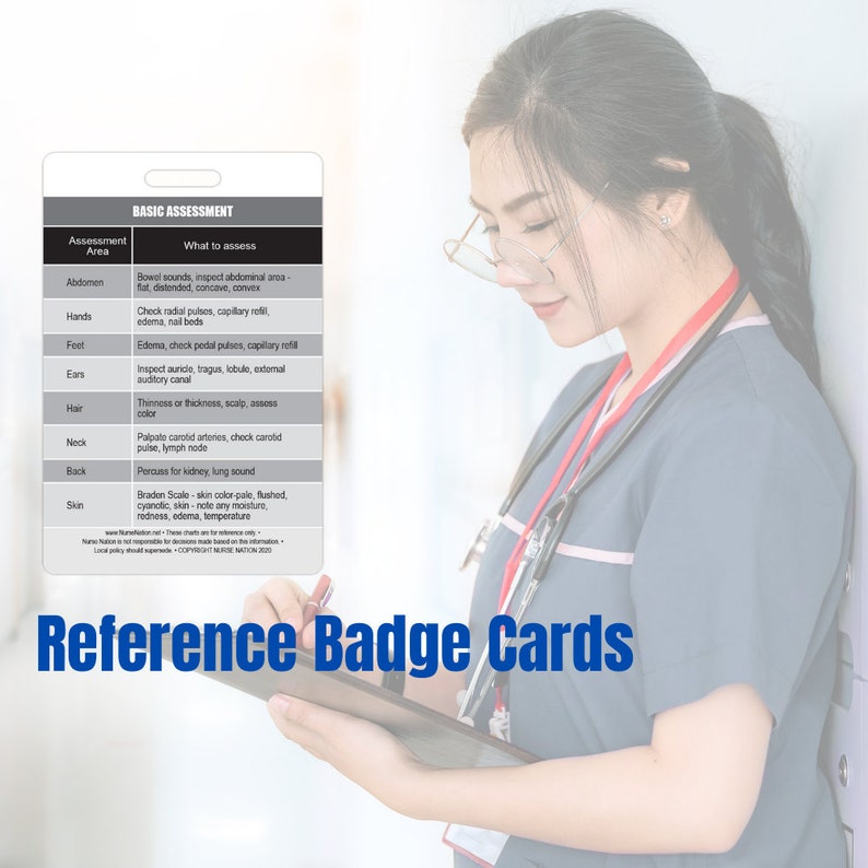 Basic Patient Assessment Reference Vertical Badge Card - Etsy Australia