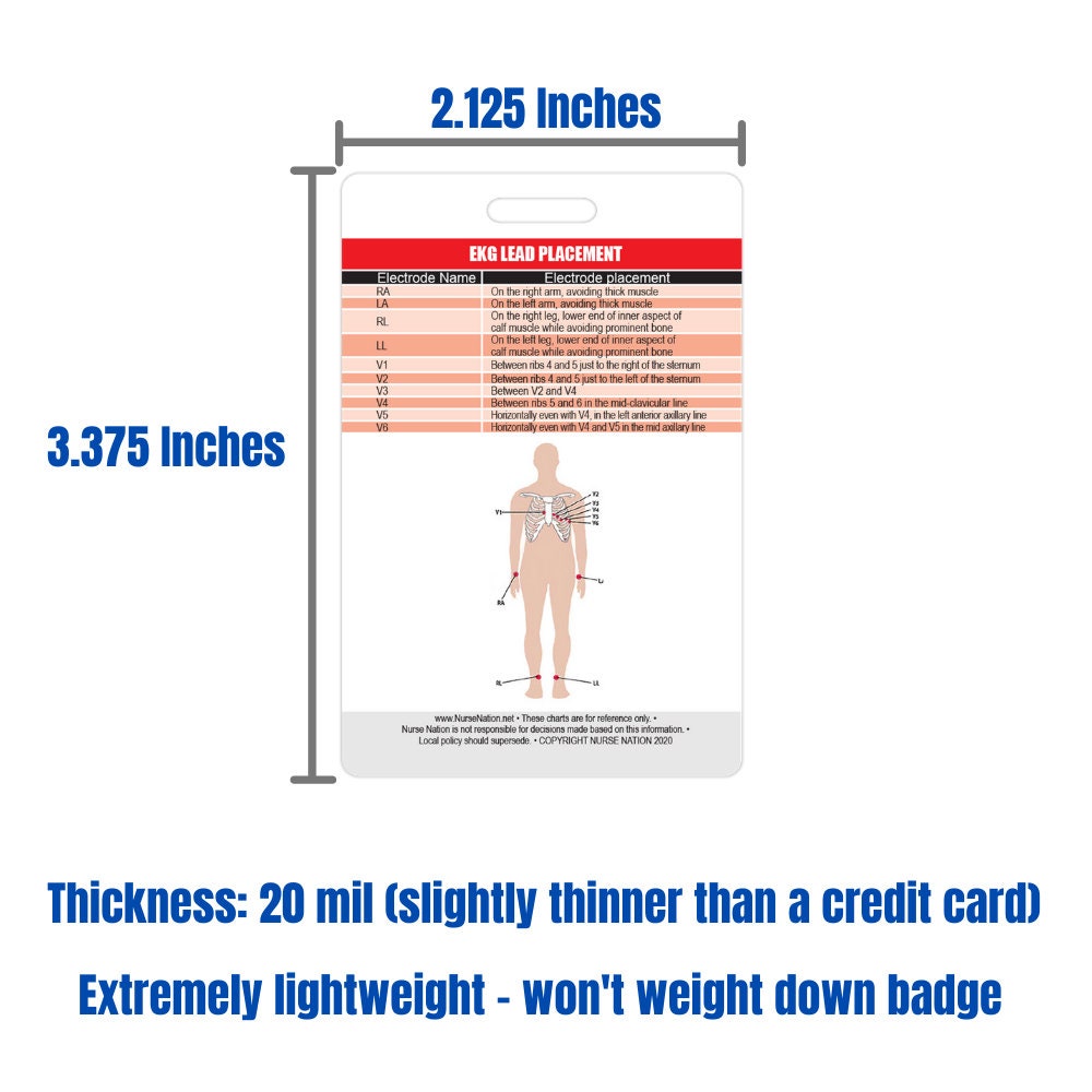 STEMI 12 Lead Reference and 12 Lead EKG ECG Placement | Etsy