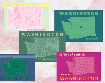 Pacific Northwest Topographic Map - Etsy