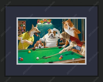 Dogs Playing Pool - Etsy