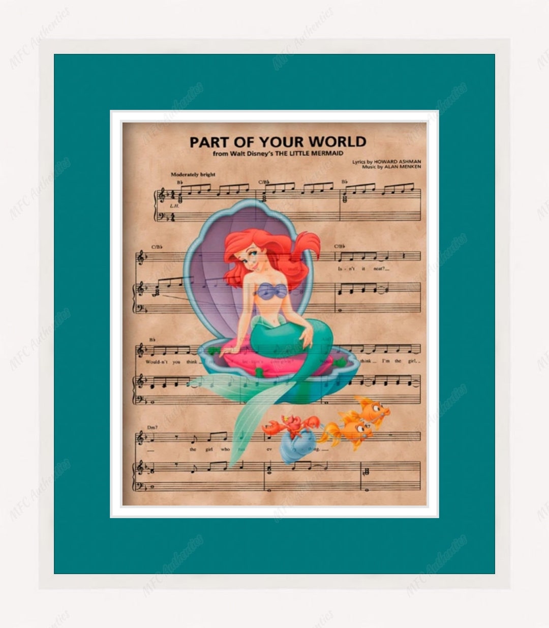 The Little Mermaid "part of Your World" Framed 8x10 Sheet Music Print ...
