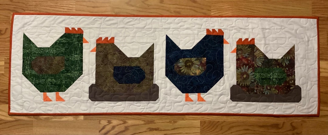Quilted Chicken Table Runner - Etsy