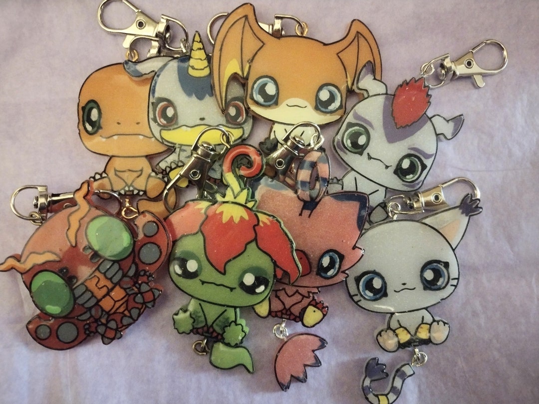 Digi Monster Keychains - Etsy