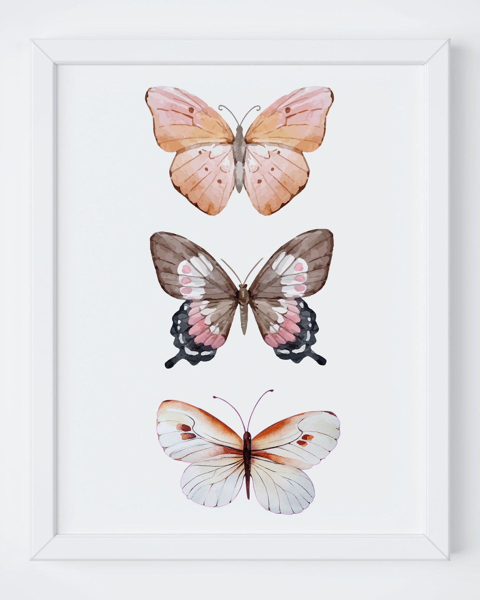 Butterfly Wall Art - Pink Butterflies Room Decor - Watercolor Art Print ...