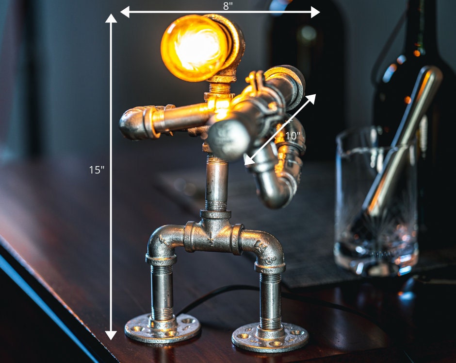 Industrial Pipe Lamp "rpg" Household Desktop Robot Light - Etsy