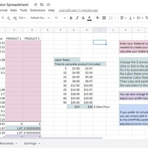 Jewelry Pricing Calculator for Google Sheets Spreadsheet, Excel ...